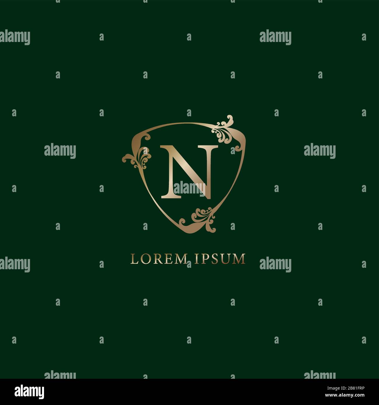 Letter N Alphabetic logo design template. Insurance logo concept ...