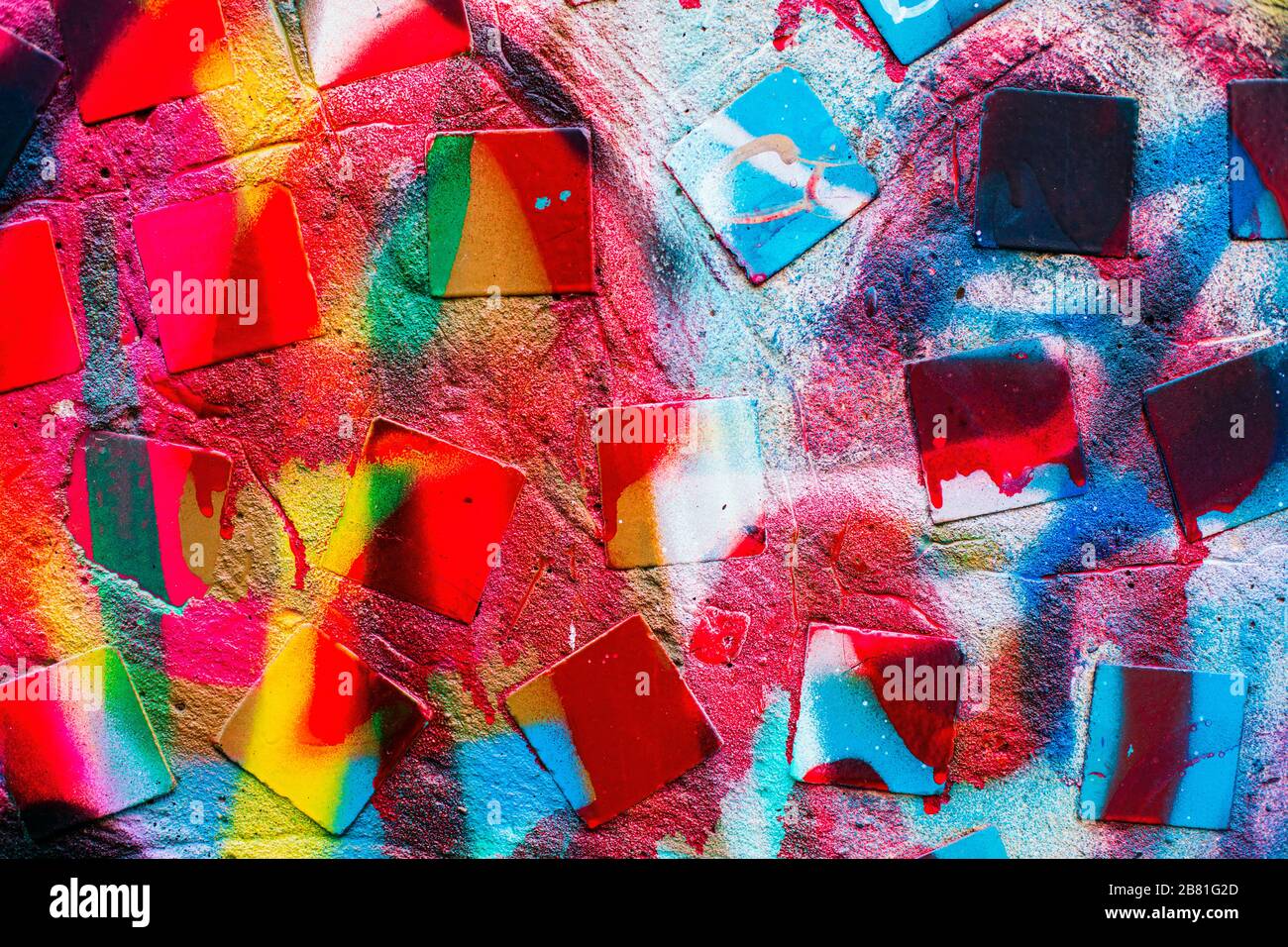 Closeup of colorful urban wall texture. Modern pattern for wallpaper ...