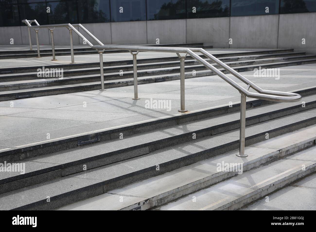 Shiny chrome metal fencing and railings Stock Photo - Alamy