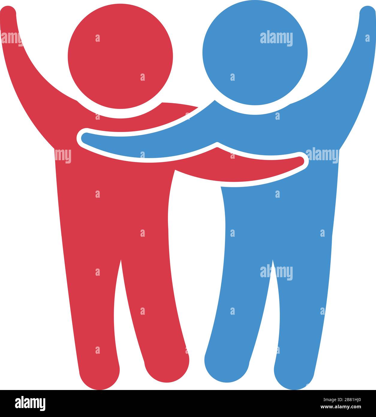 Friendship between people. Holding each other. Vector design Stock ...