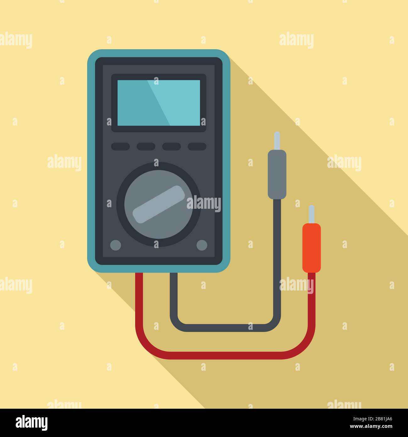 Voltage multimeter icon. Flat illustration of voltage multimeter vector ...