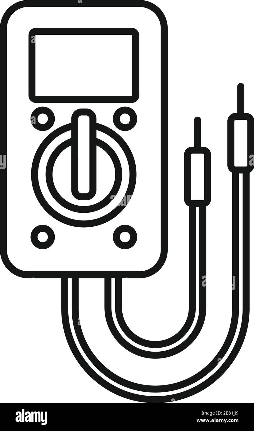 Multimeter icon. Outline multimeter vector icon for web design isolated ...