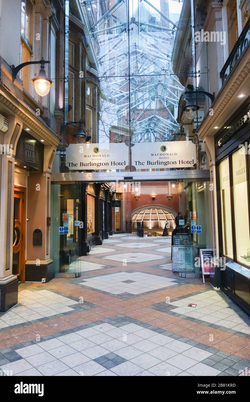 The entrance to the Burlington Hotel in central Birmingham UK Stock ...