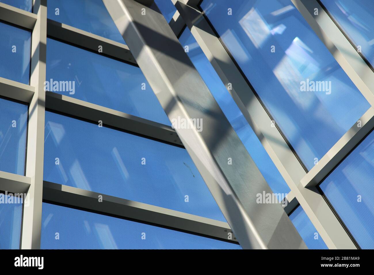 Skyscraper see from inside. Windows construction Stock Photo - Alamy