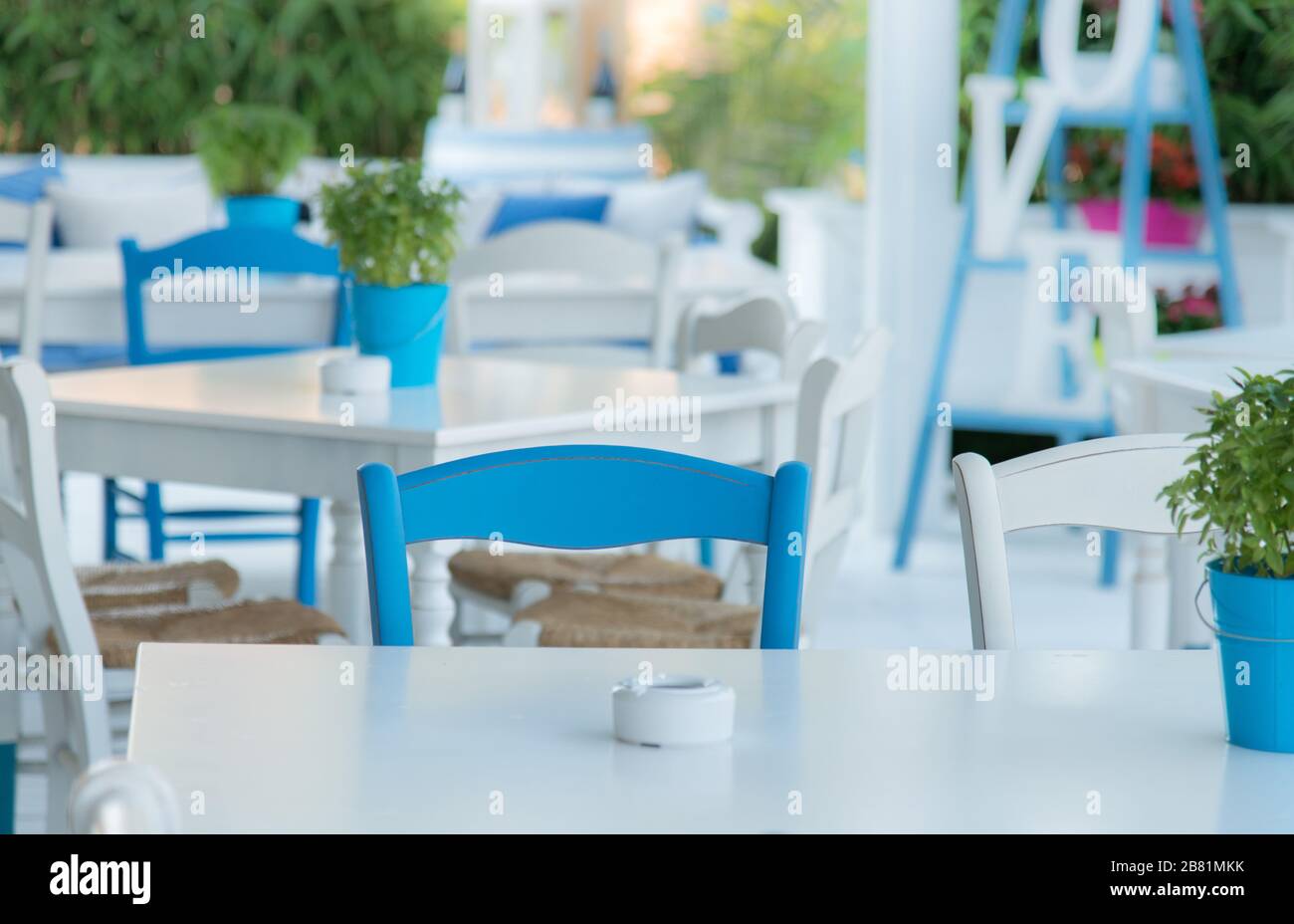Greek Restaurant - exterior Stock Photo - Alamy