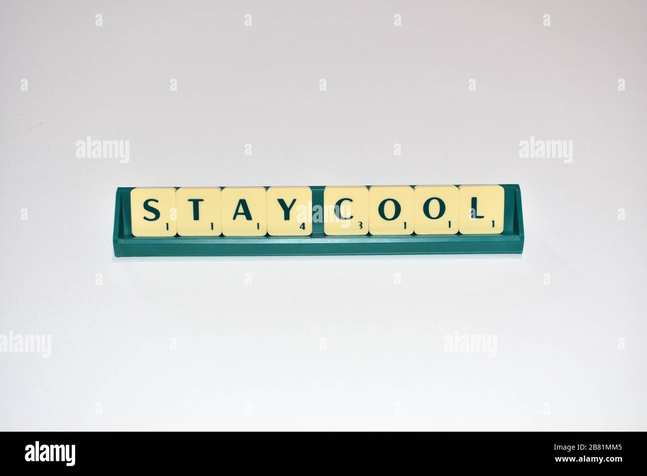 Scrabble tiles spell out Stay Cool Motivational quote Scrabble Blocks ...
