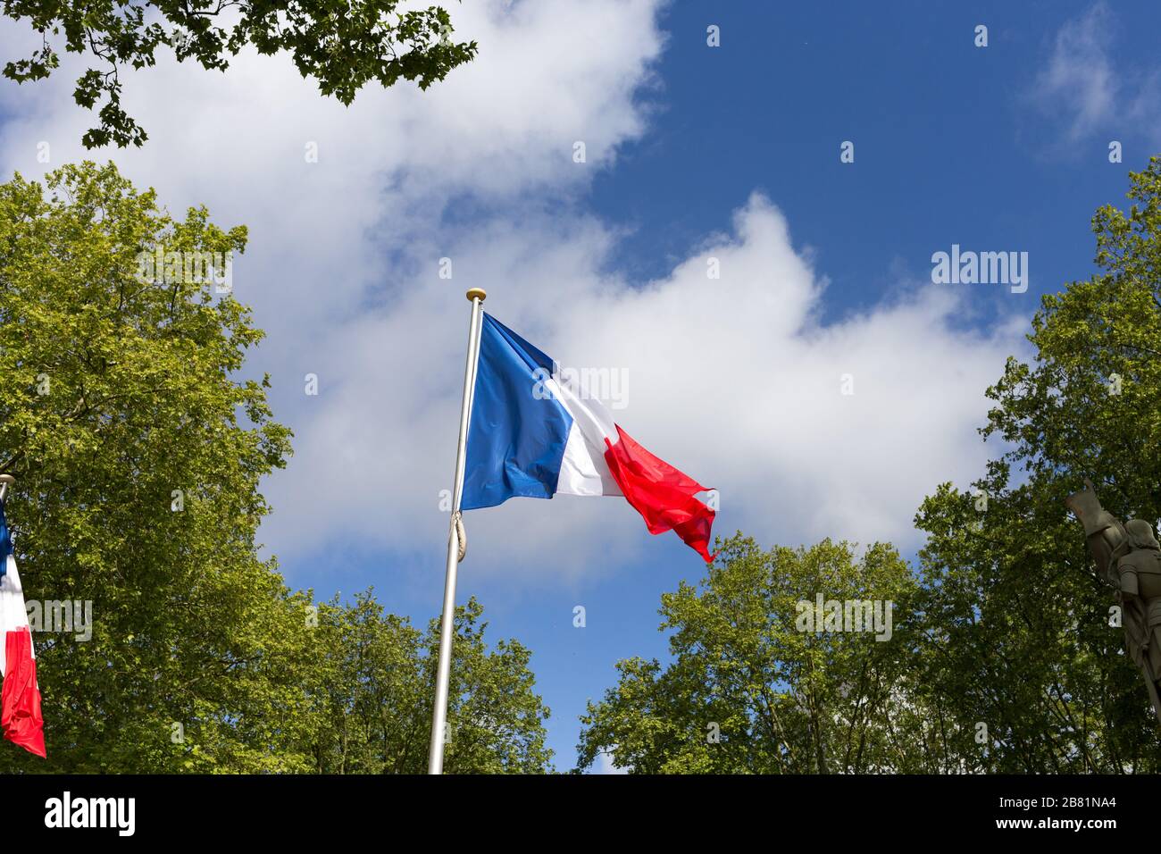 French national flag waving in the wind on a beautiful daylight Stock ...