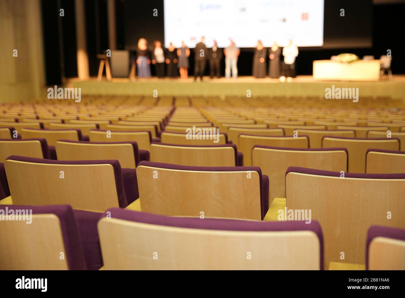 Empty interior of conference hall Stock Photo - Alamy