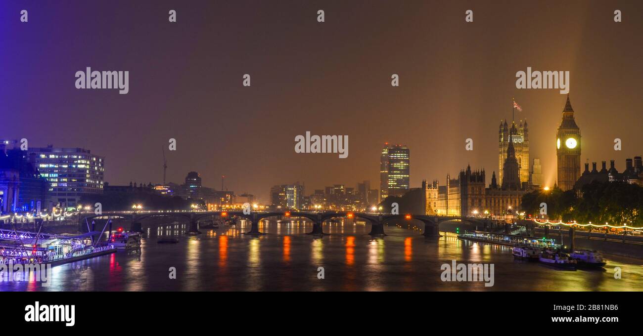 River Thames by Night Stock Photo - Alamy