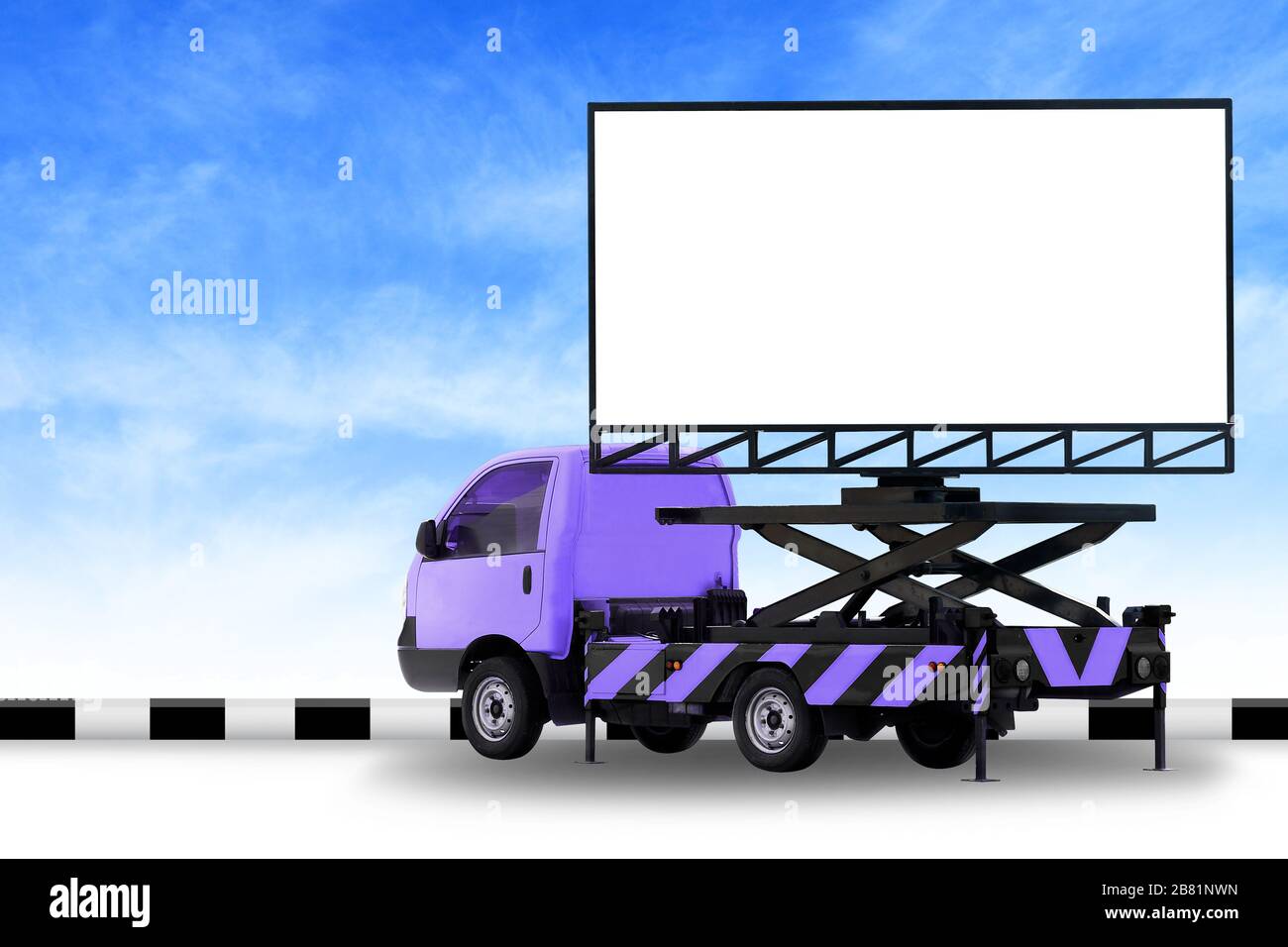 Billboard blank on car purple truck LED panel for sign Advertising ...