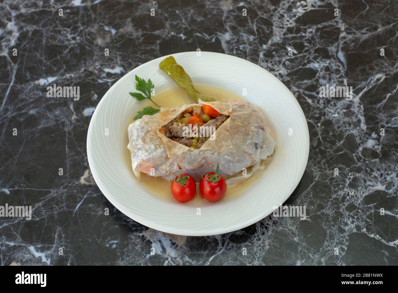 Kuzu kagit kebab Stock Photo - Alamy