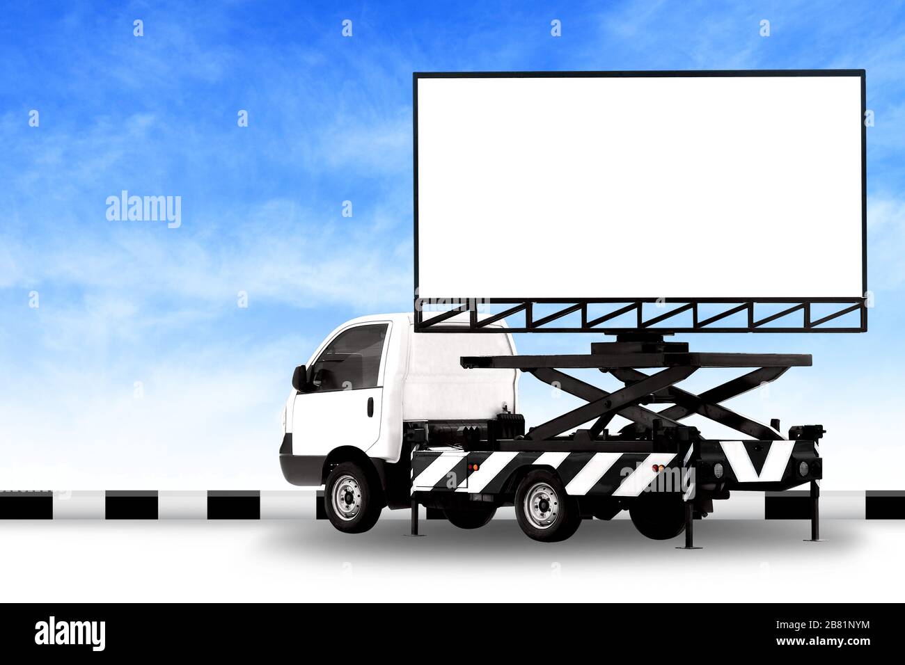 Billboard blank on car white truck LED panel for sign Advertising ...