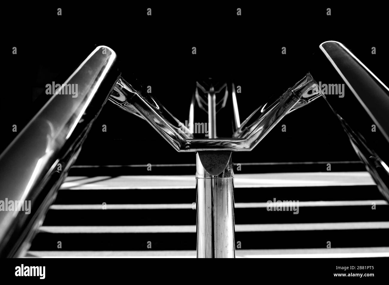 Shiny chrome metal fencing and railings Stock Photo - Alamy