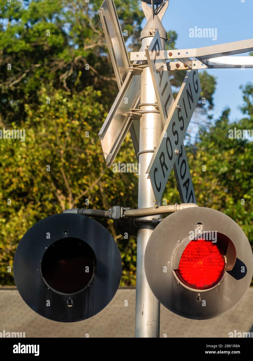 Sign vintage rail crossing sign hi-res stock photography and images - Alamy