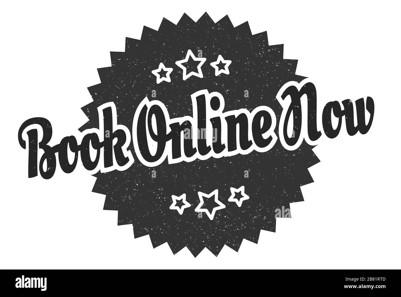 Book now sticker sign Black and White Stock Photos & Images - Alamy