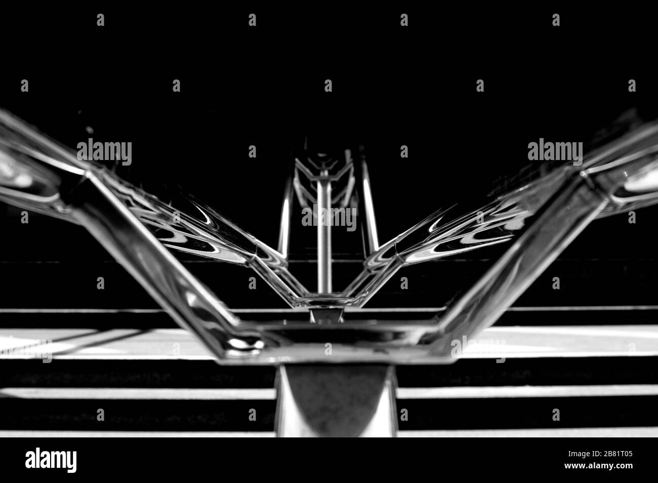 Shiny chrome metal fencing and railings Stock Photo - Alamy