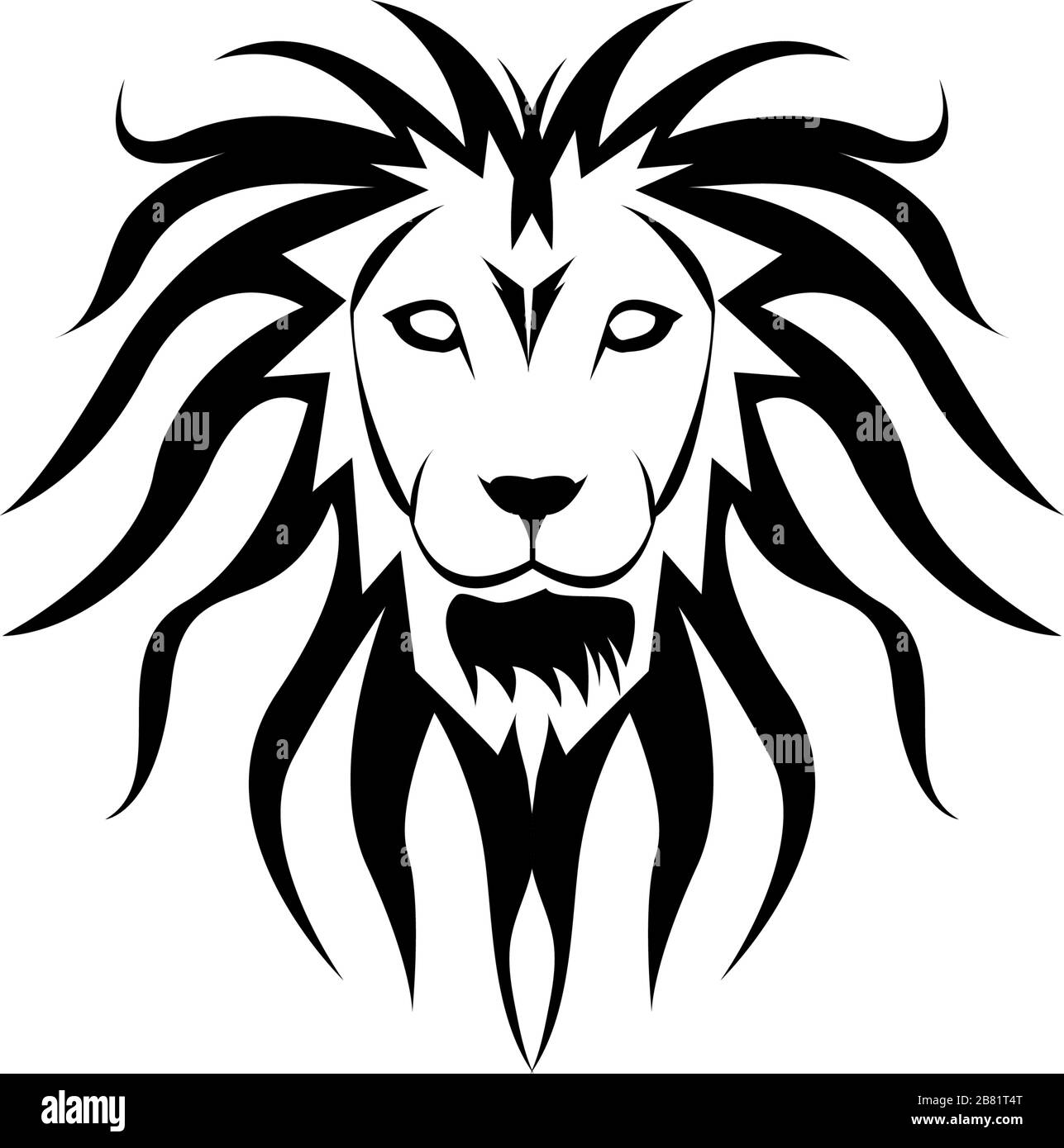Lion face logo emblem template vector Black and White Stock Photos ...