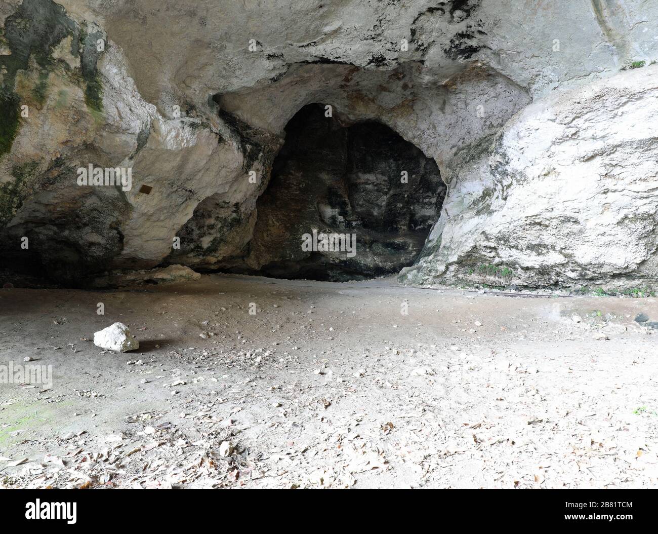large cave inside the mountain used by primitive prehistoric men as a ...
