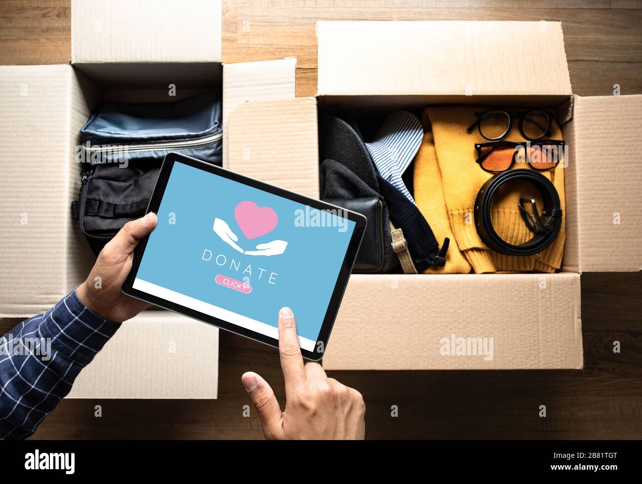 Digital charity box hi-res stock photography and images - Alamy