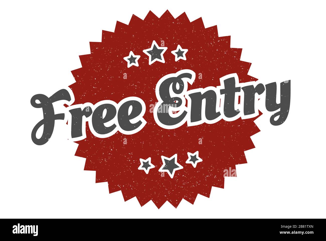 free entry sign. free entry round vintage retro label. free entry Stock ...