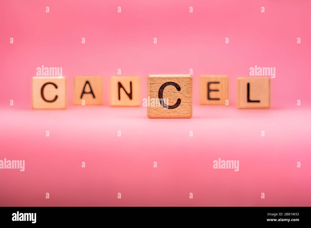 CANCEL word made with building blocks, business concept. Word CANCEL on ...
