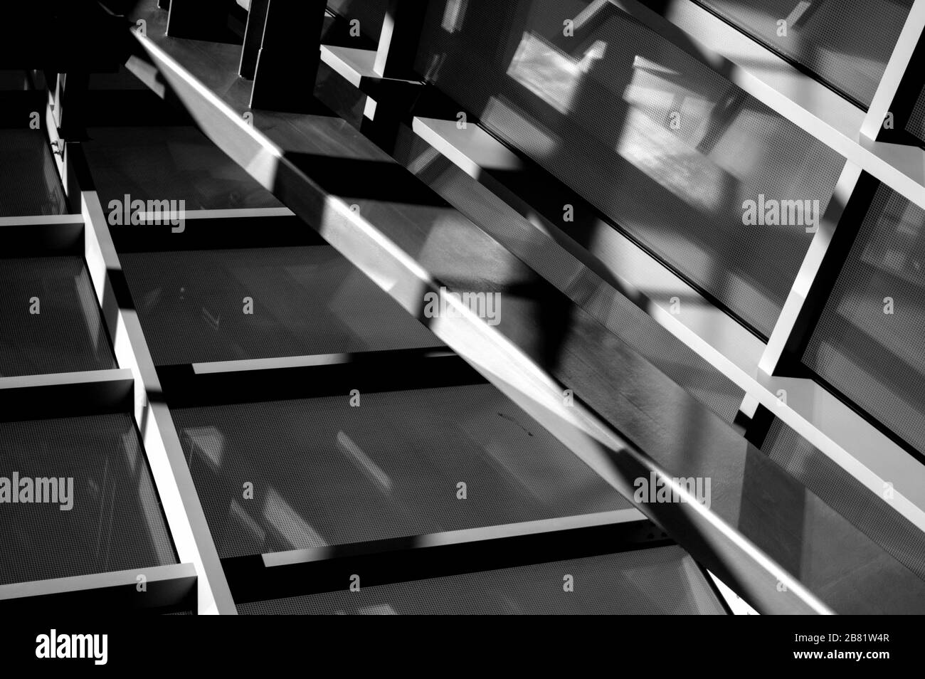 Skyscraper see from inside. Windows construction Stock Photo - Alamy