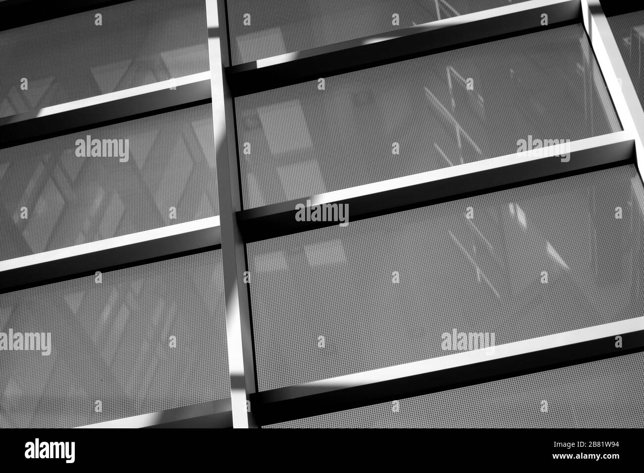 Skyscraper see from inside. Windows construction Stock Photo - Alamy