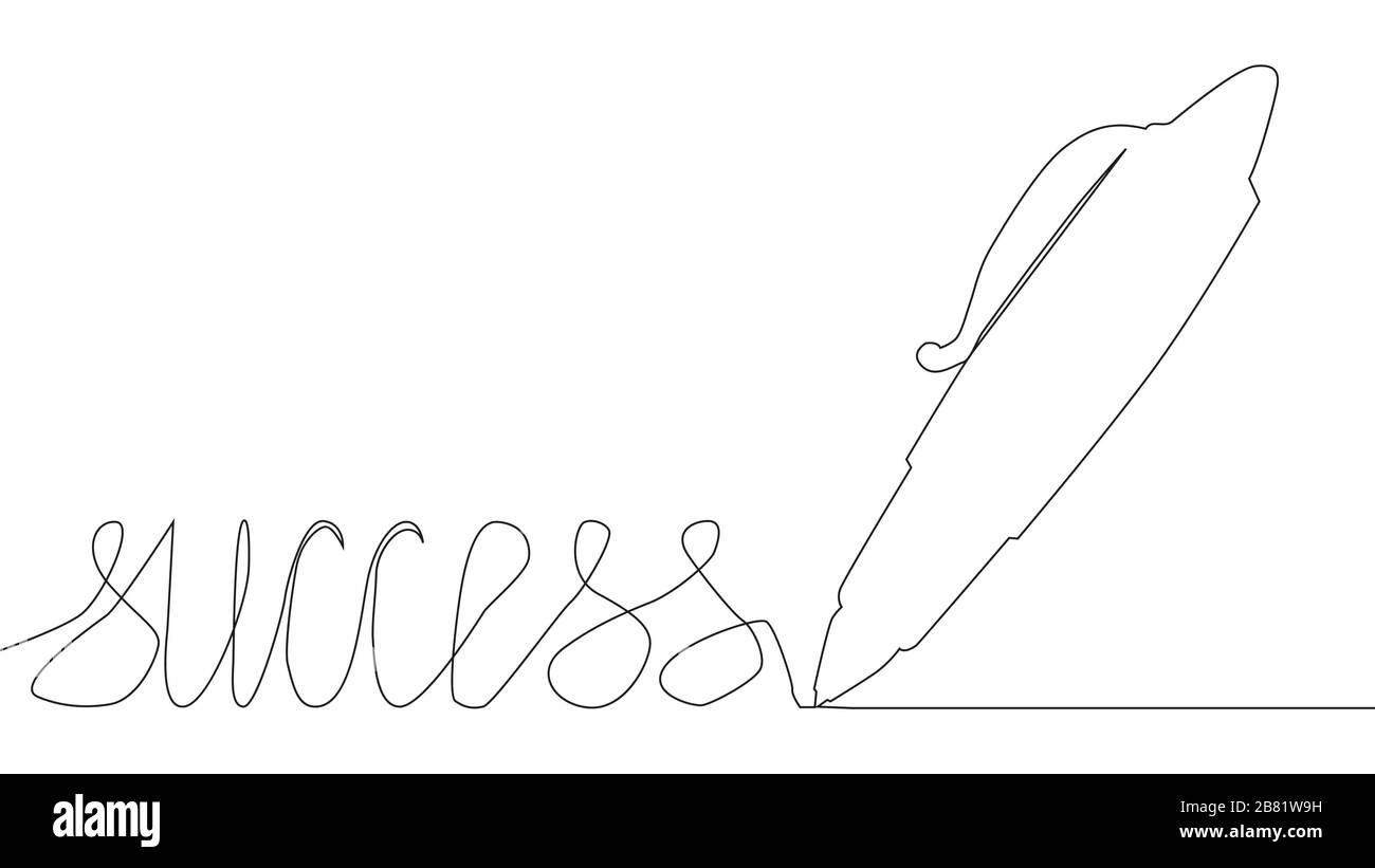 One line drawing.Pen. Continuous line art. Ballpoint pen. Biro. Hand ...