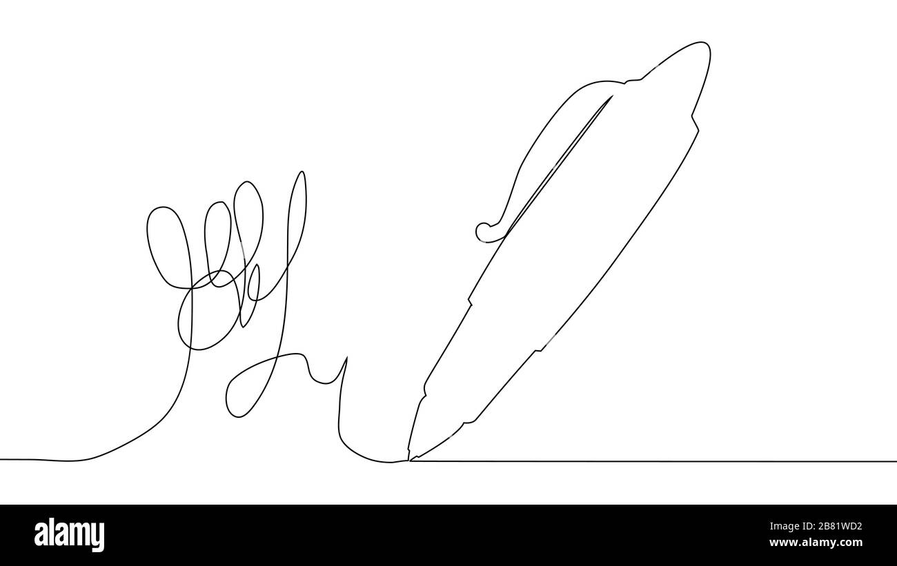 One line drawing.Pen. Continuous line art. Ballpoint pen. Biro. Hand ...