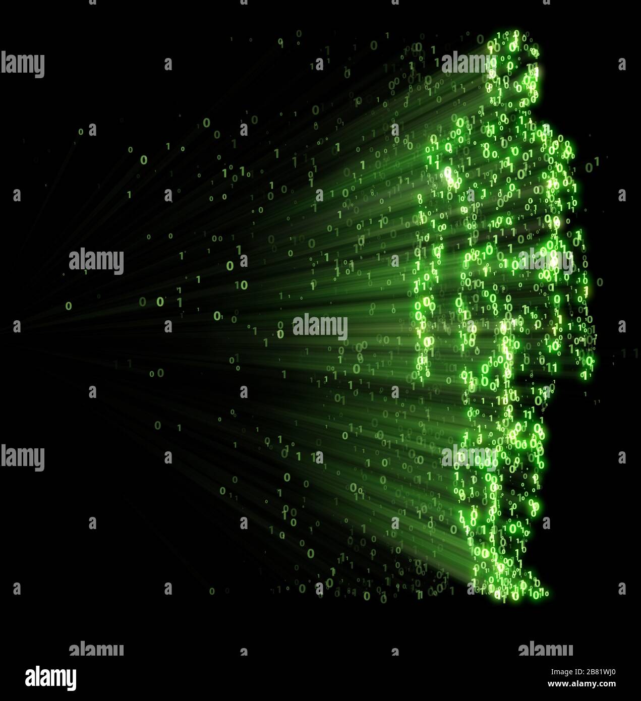The binary man made of zeros and ones in computing concept Stock Photo - Alamy