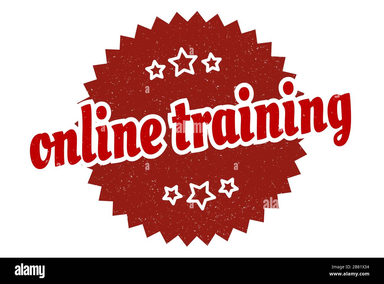 online training sign. online training round vintage retro label. online ...