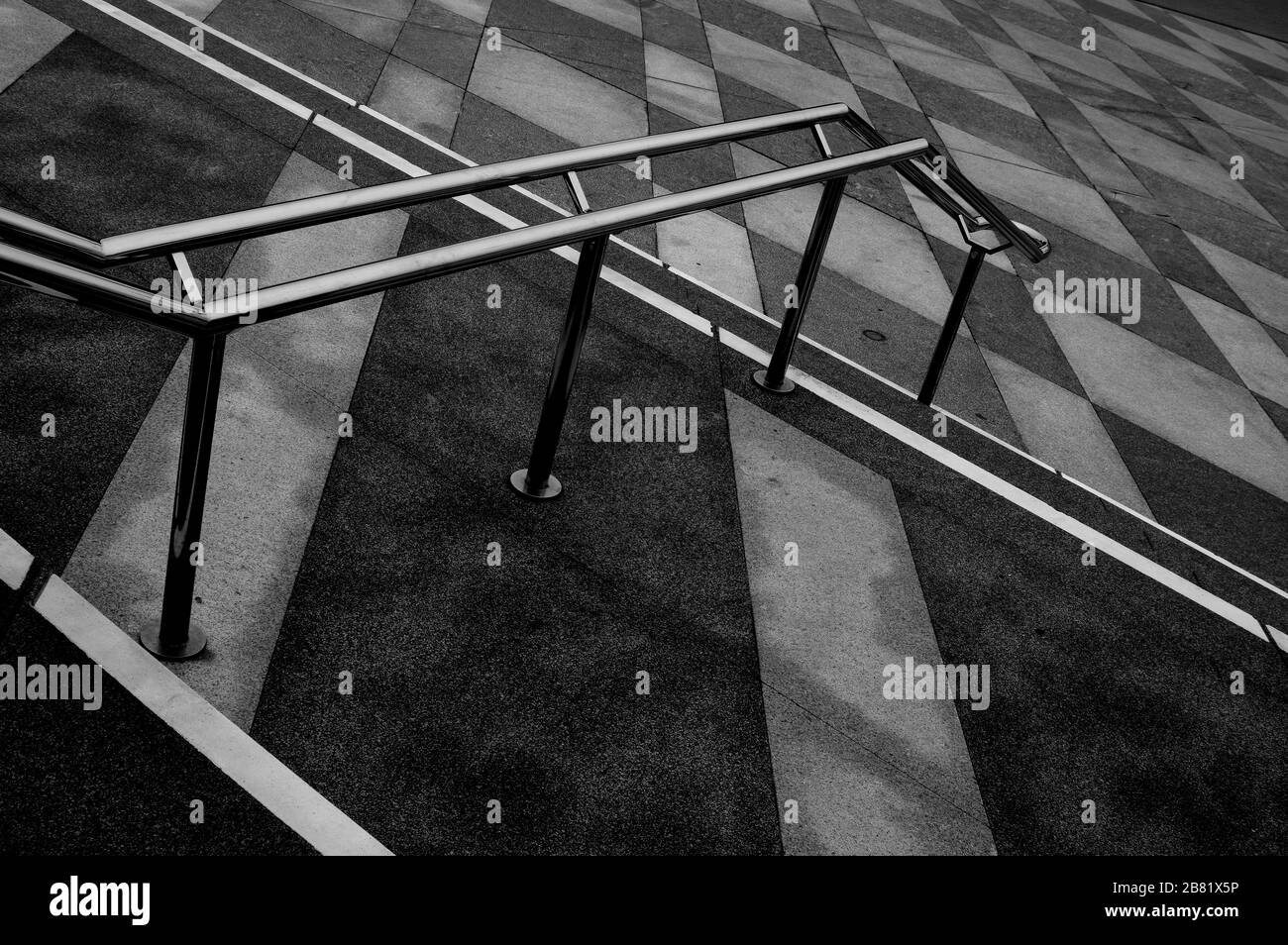 Shiny chrome metal fencing and railings Stock Photo - Alamy