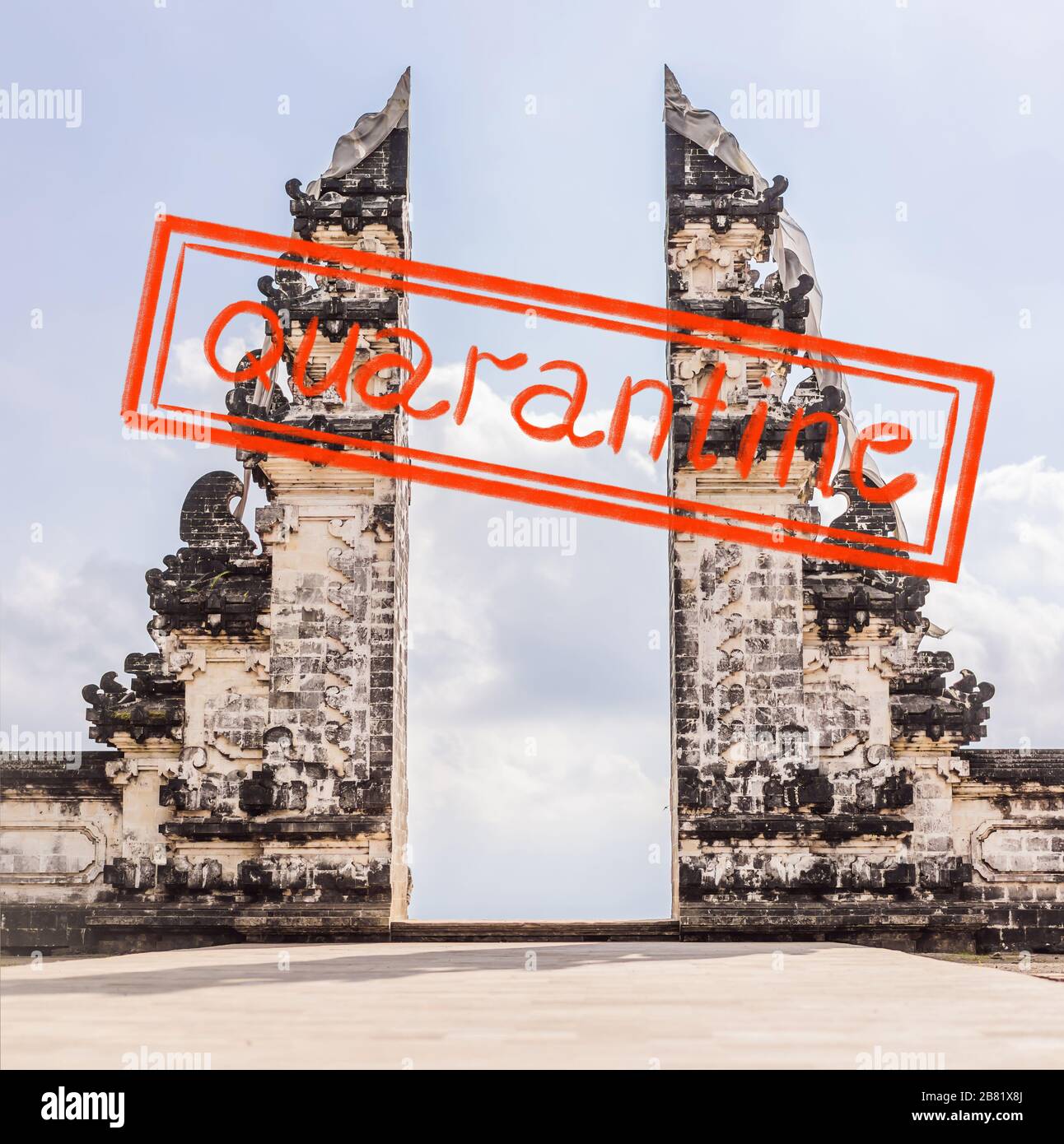 Quarantine due to coronavirus epidemic covid19 gates in Pura Luhur ...