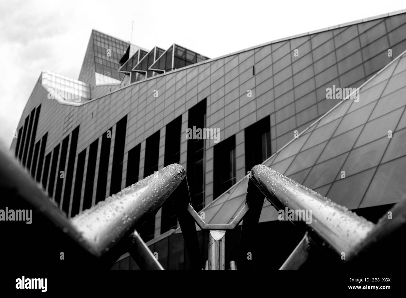 Shiny chrome metal fencing and railings Stock Photo - Alamy