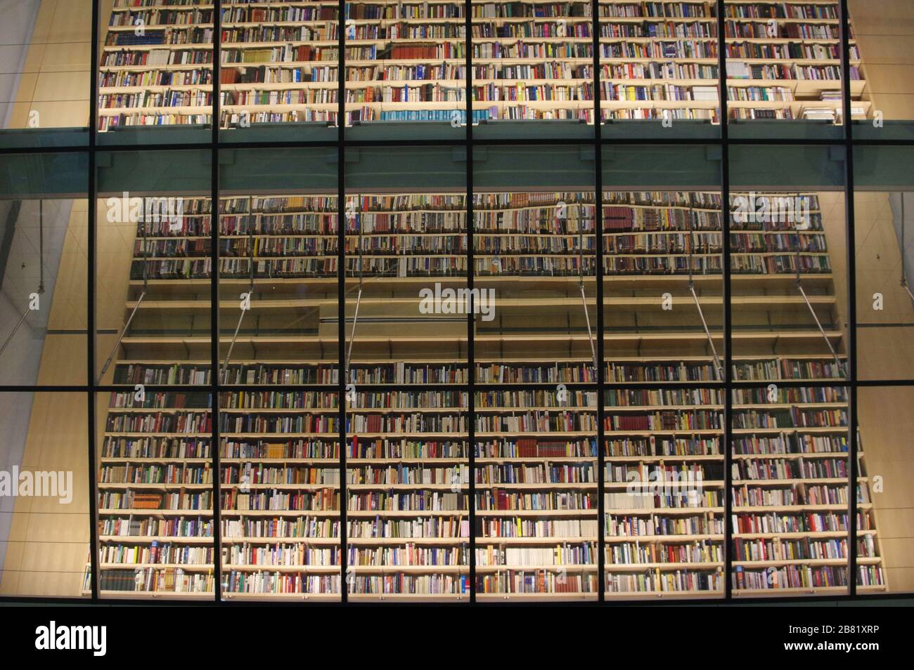 Old Big Library with many shelfs Stock Photo - Alamy