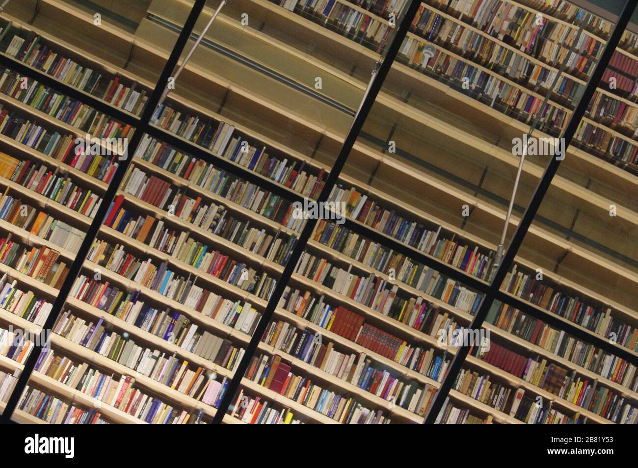Old Big Library with many shelfs Stock Photo - Alamy