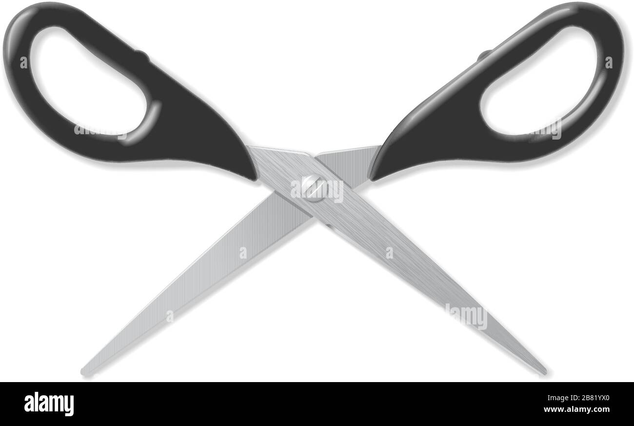 Realistic scissors with black handles Stock Vector Image & Art - Alamy