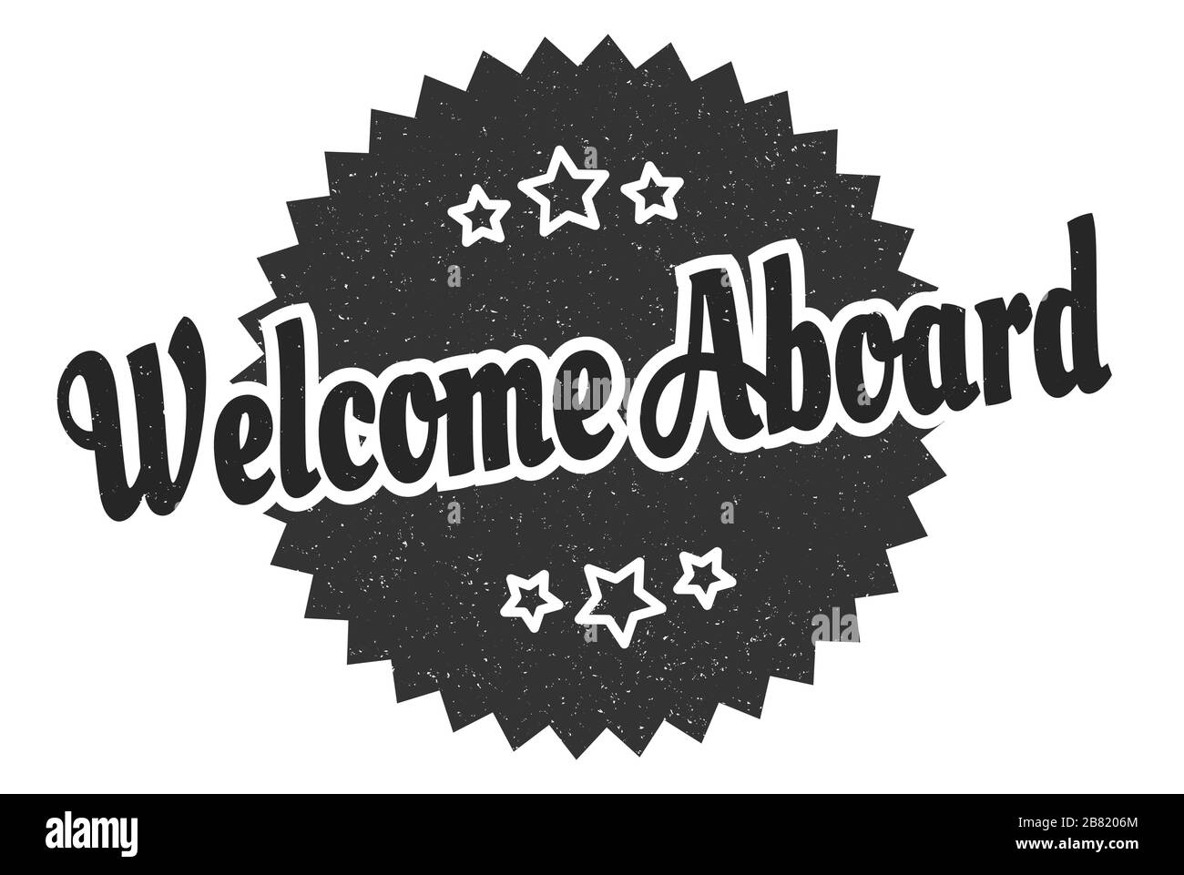 welcome aboard sign. welcome aboard round vintage retro label. welcome ...