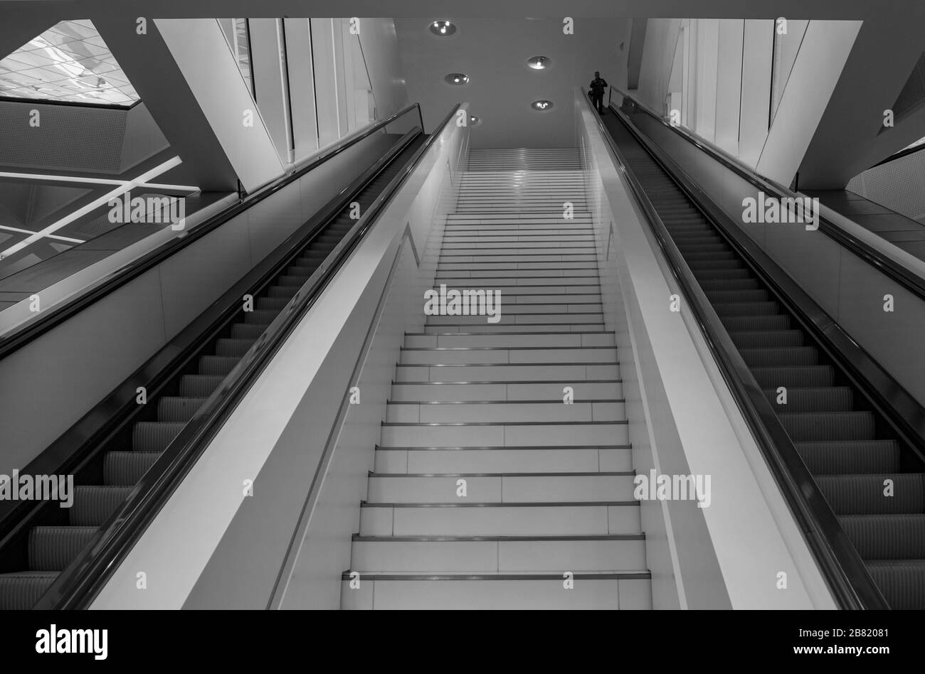 Stairs and escalators in a German building Stock Photo - Alamy
