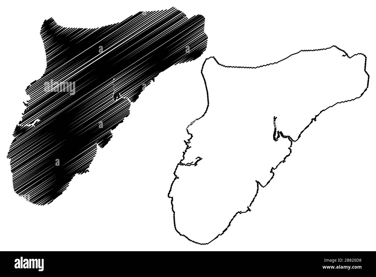 Suva City (Republic of Fiji) map vector illustration, scribble sketch ...
