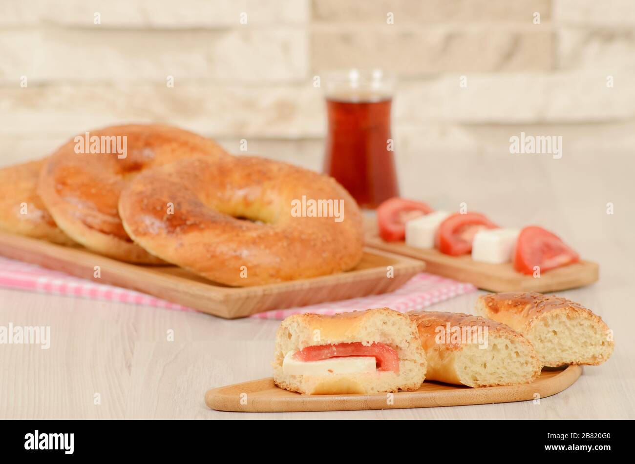 Turkish pastry from turkish cuisine (acma, Pogaca, Simit Stock Photo ...