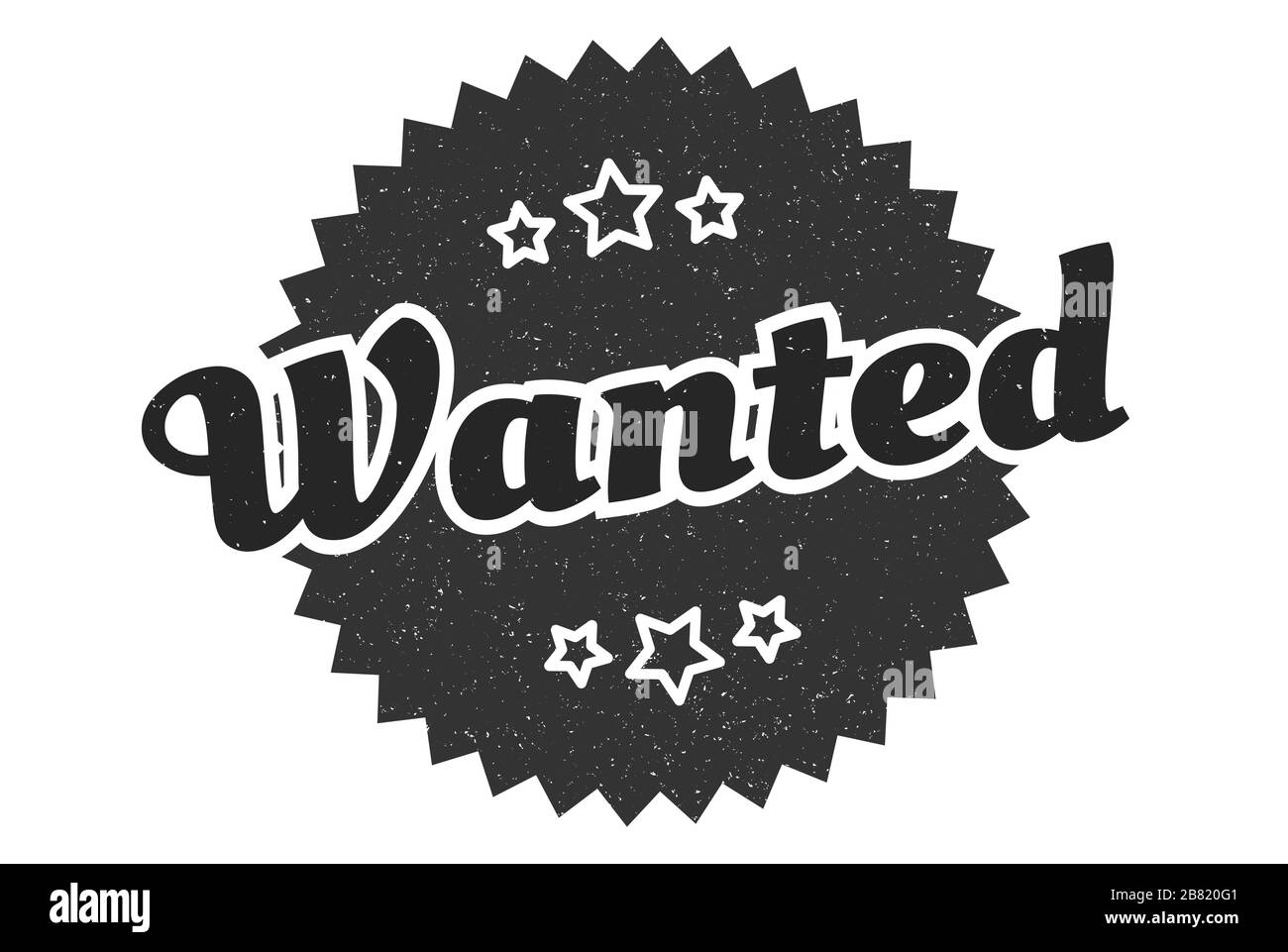 wanted sign. wanted round vintage retro label. wanted Stock Vector ...