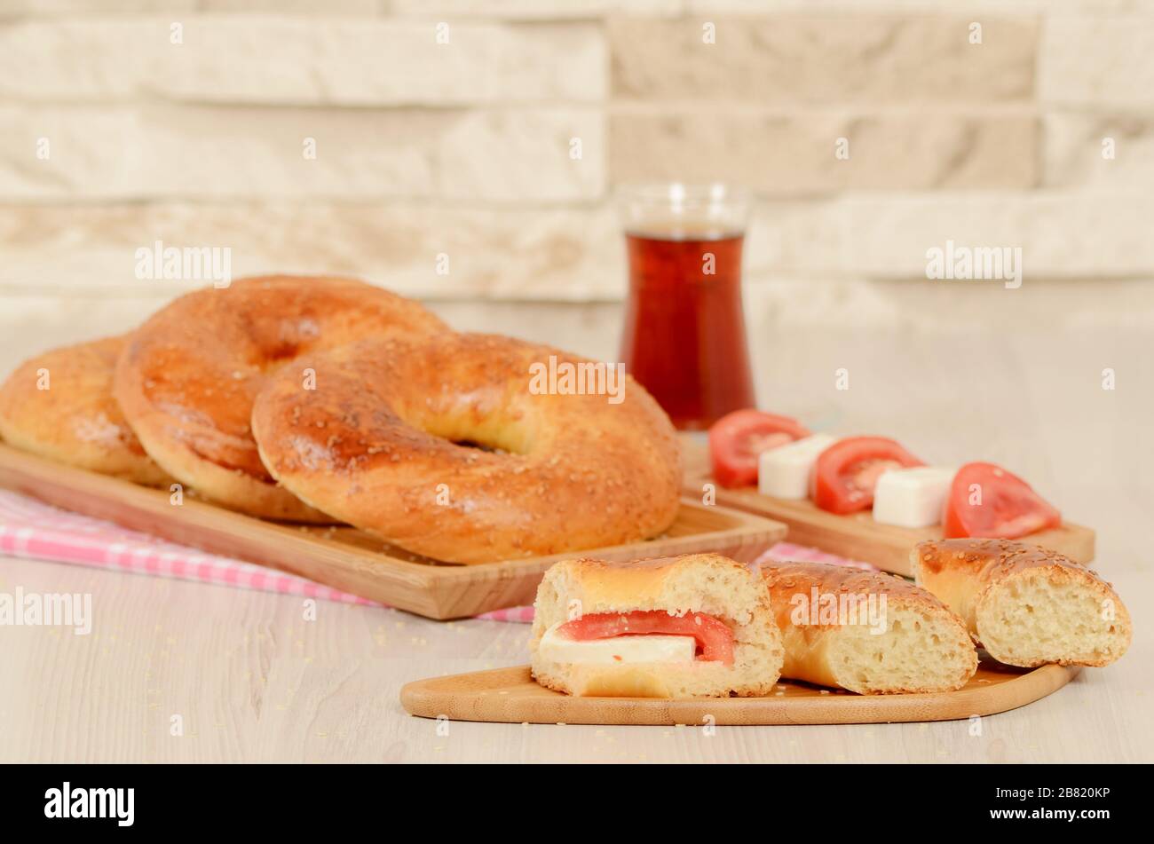 Turkish pastry from turkish cuisine (acma, Pogaca, Simit Stock Photo ...
