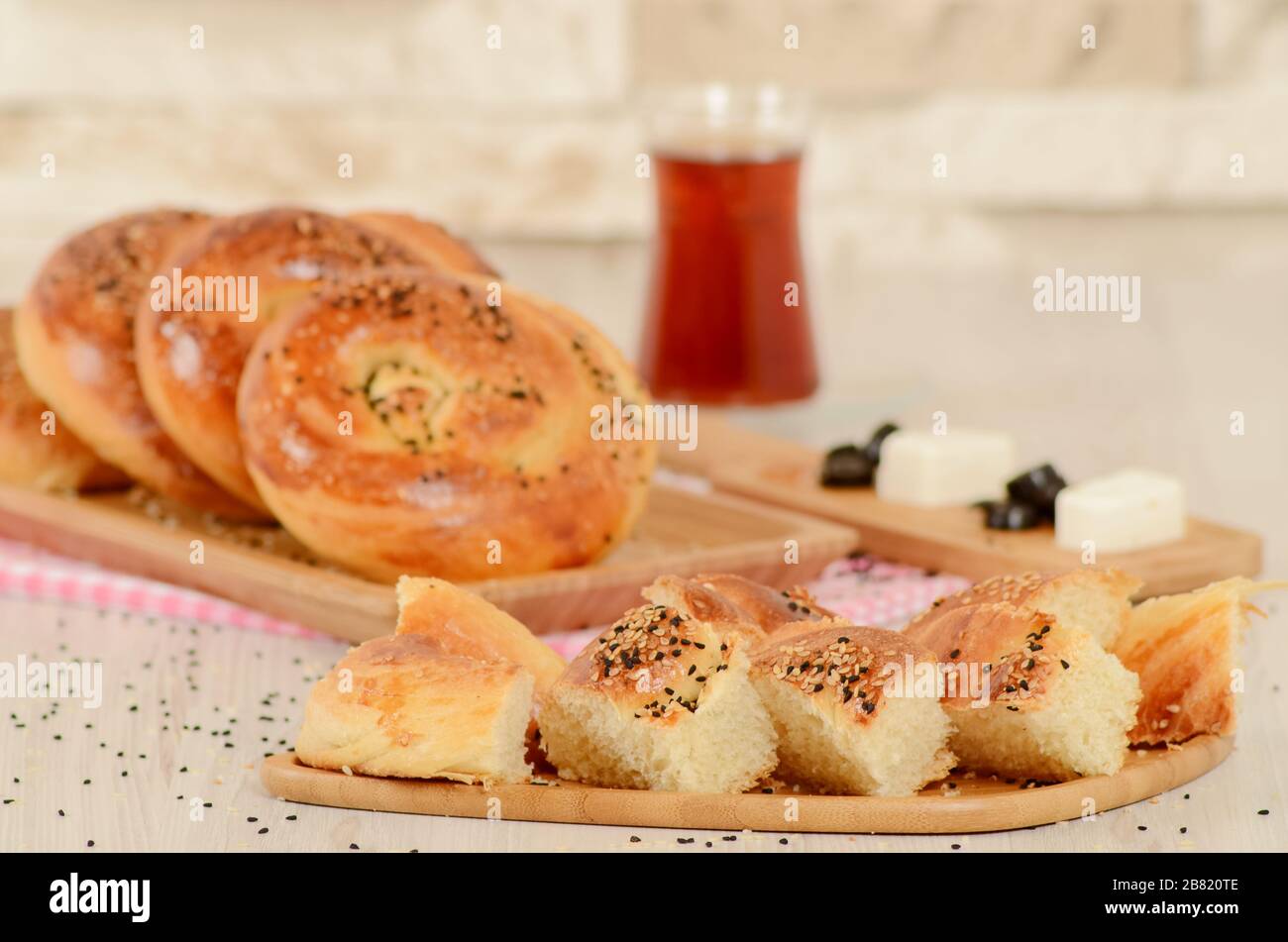 Turkish pastry from turkish cuisine (acma, Pogaca, Simit Stock Photo ...