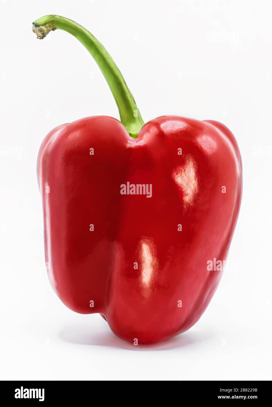 One fresh red sweet pepper isolated on white background Stock Photo - Alamy