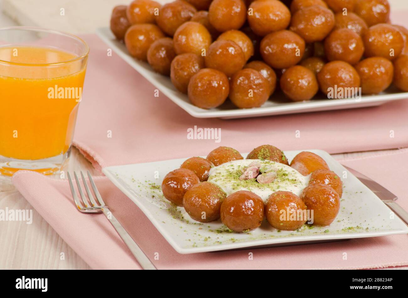 Lokma - traditional turkish pastry stock photo Stock Photo - Alamy