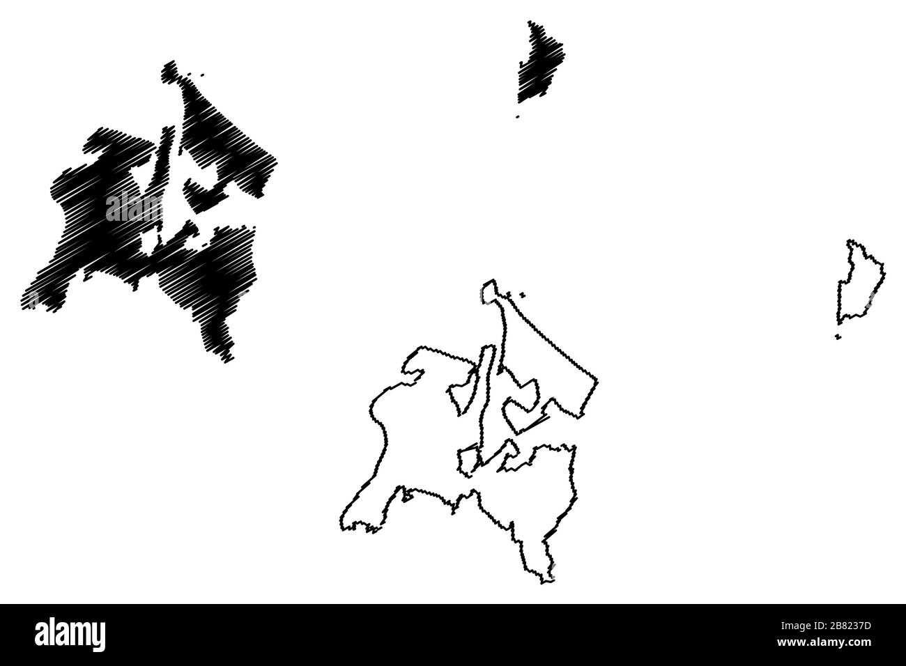 Tauranga City (New Zealand, North Island) map vector illustration ...