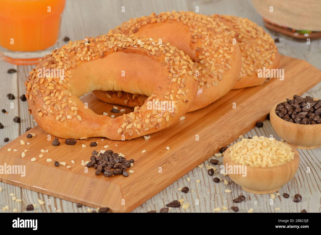 Turkish pastry from turkish cuisine (acma, Pogaca, Simit Stock Photo ...