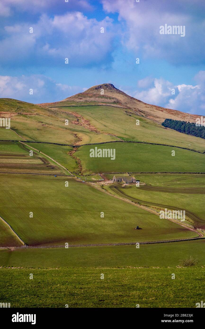 Shutlingsloe hill near the village of Wildboarclough in the Peak ...