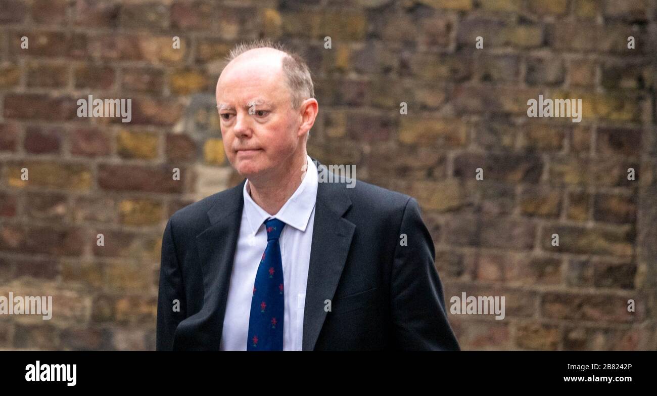 London, UK. 19th Mar, 2020. Chris Whitty Chief Medical officer returns ...